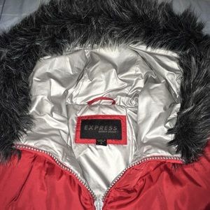 Express | Jackets & Coats | Red Express Puffy Coat | Poshmark